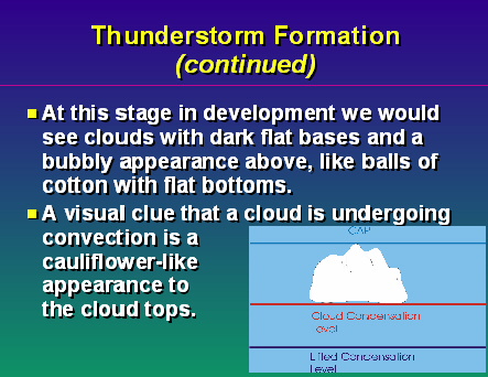 Thunderstorm Formation (continued)